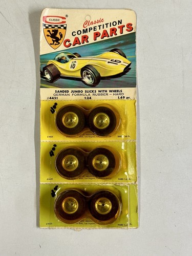 NOS 1:24 CLASSIC slot cars 3pr JUMBO SLICKS TIRES & WHEELS GERMAN ...
