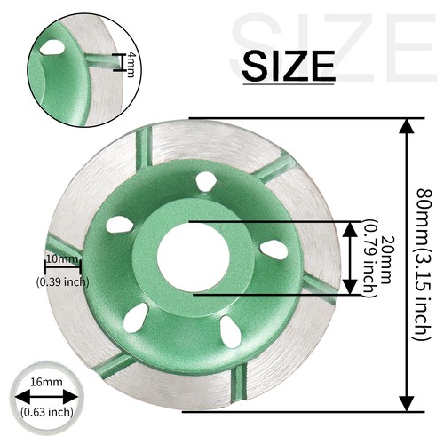 3" inch Diamond Segment Grinding Wheel Disc Grinder Cup Concrete Stone ...