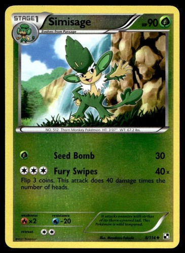 2011 Black & White Simisage Reverse Holo #8 | eBay