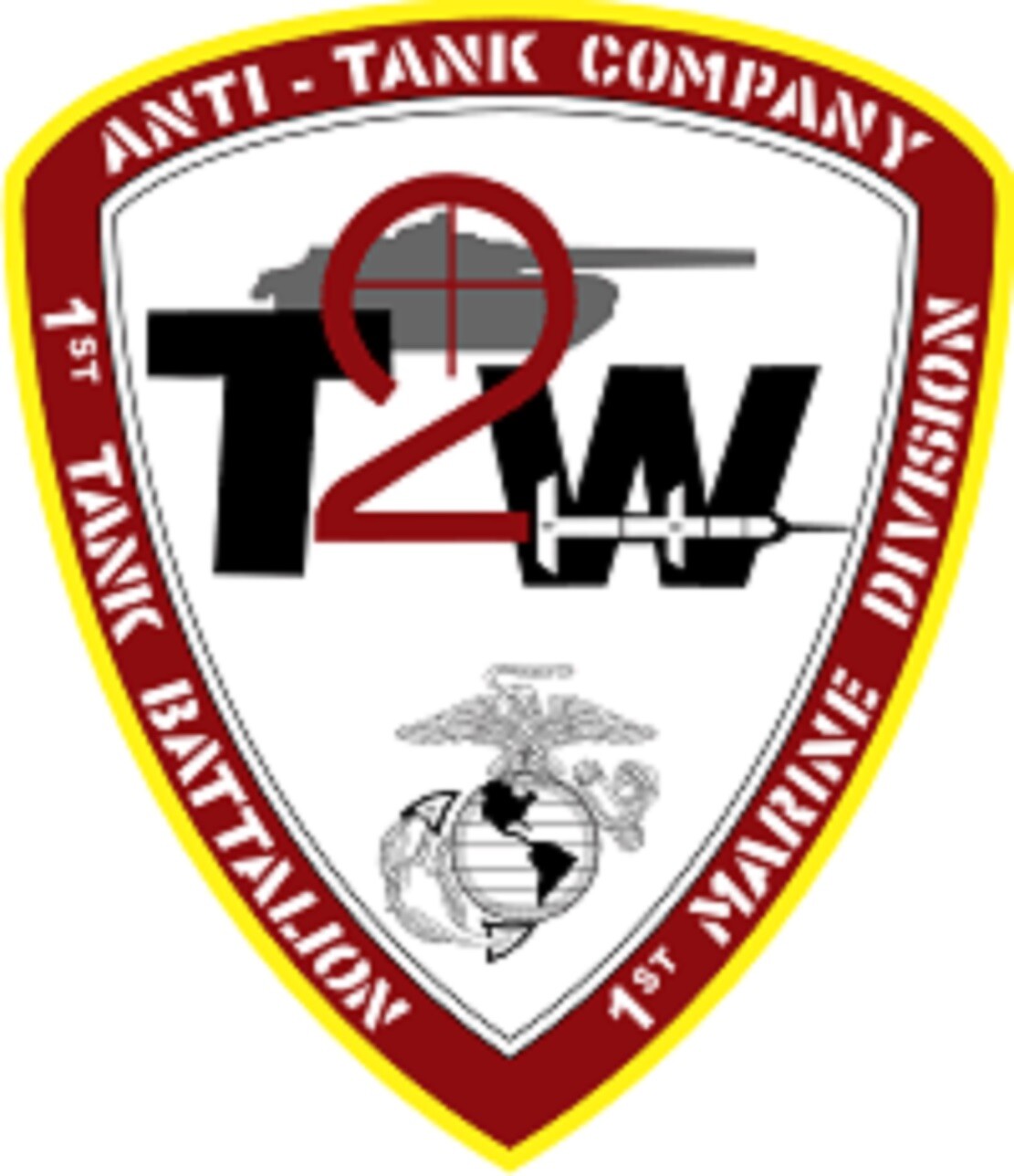 USMC AT(TOW)CO 1st Tank Bn 1st Marine Division Decal - 3.45" W x 4.00 ...
