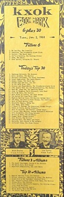 KXOK St. Louis radio Jan. 2, 1968 music survey with hits of 1967 on the ...