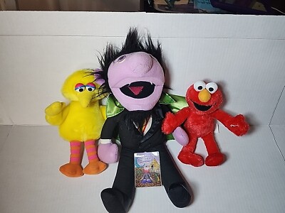 Sesame Street 3 Plush Elmo + The Count + Big Bird *The Count Is Missing ...