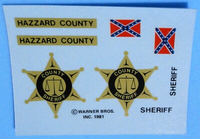 Vintage DECAL SHEET for 1982 MPC - Dukes "ROSCOE'S POLICE CAR" Model ...