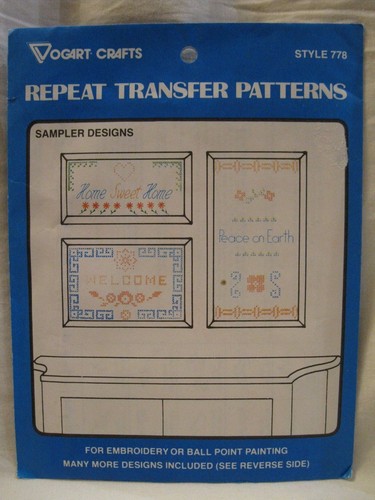 Vintage Vogart Crafts Transfer #778 Sampler Design Welcome Home Peace ...