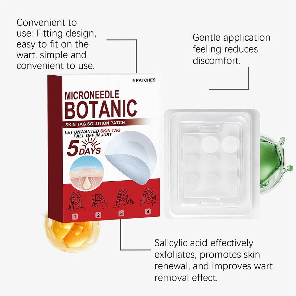 2X MICRONEEDLE BOTANIC Skin Tag & Acne Patch Skin Tag RemoverPatches HO ...
