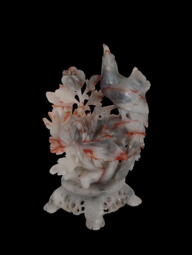 Vintage Chinese Soapstone Handcarved Sculpture Phoenix Flowers 6 ...