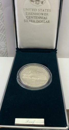 1990-P Proof Eisenhower Centennial Commemorative Silver Dollar | eBay