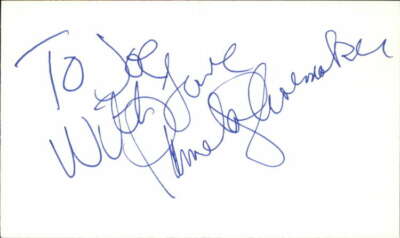 PAMELA SHOEMAKER THE EDGE OF NIGHT Signed 3"x5" Index Card | eBay