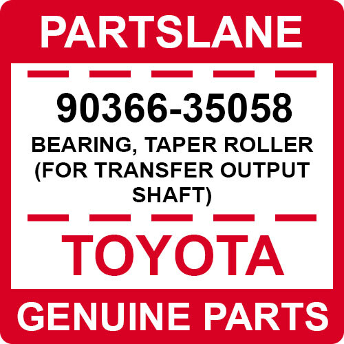 90366-35058 Toyota OEM Genuine BEARING, TAPER ROLLER (FOR TRANSFER ...