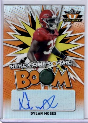 2021 LEAF VALIANT DYLAN MOSES NFL ROOKIE AUTO #27/50 HERE COMES THE ...