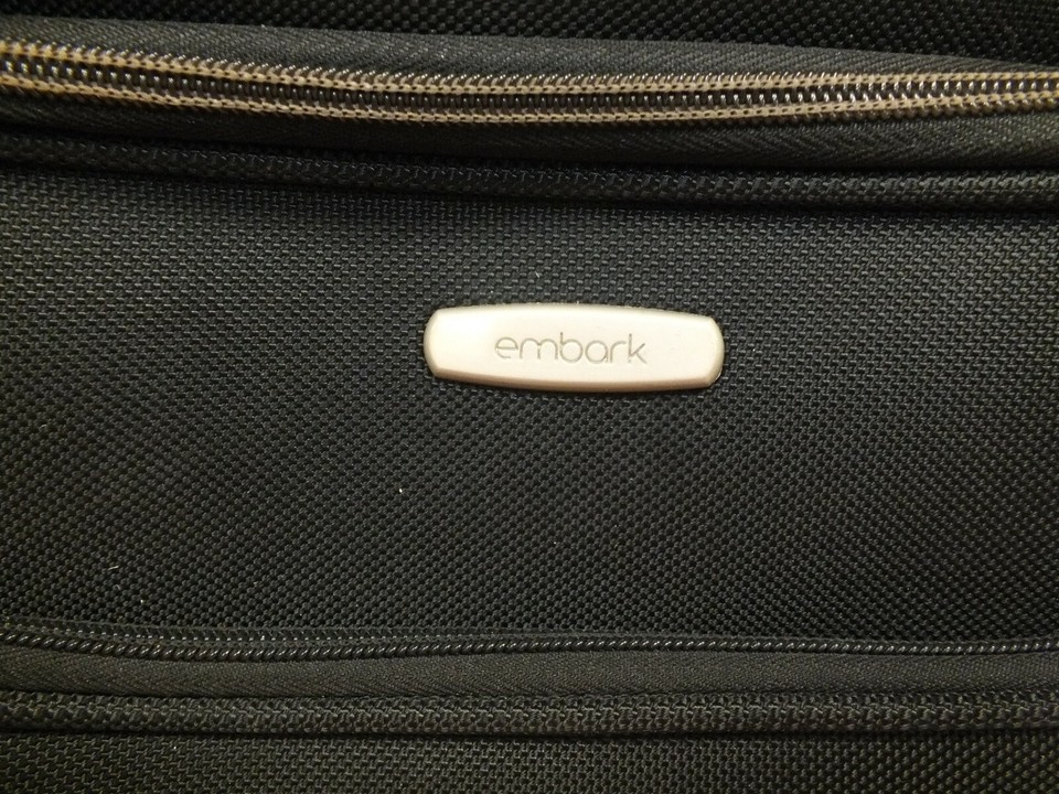 Genuine Embark Black Nylon Travel Luggage Rolling Suitcase **READ** | eBay