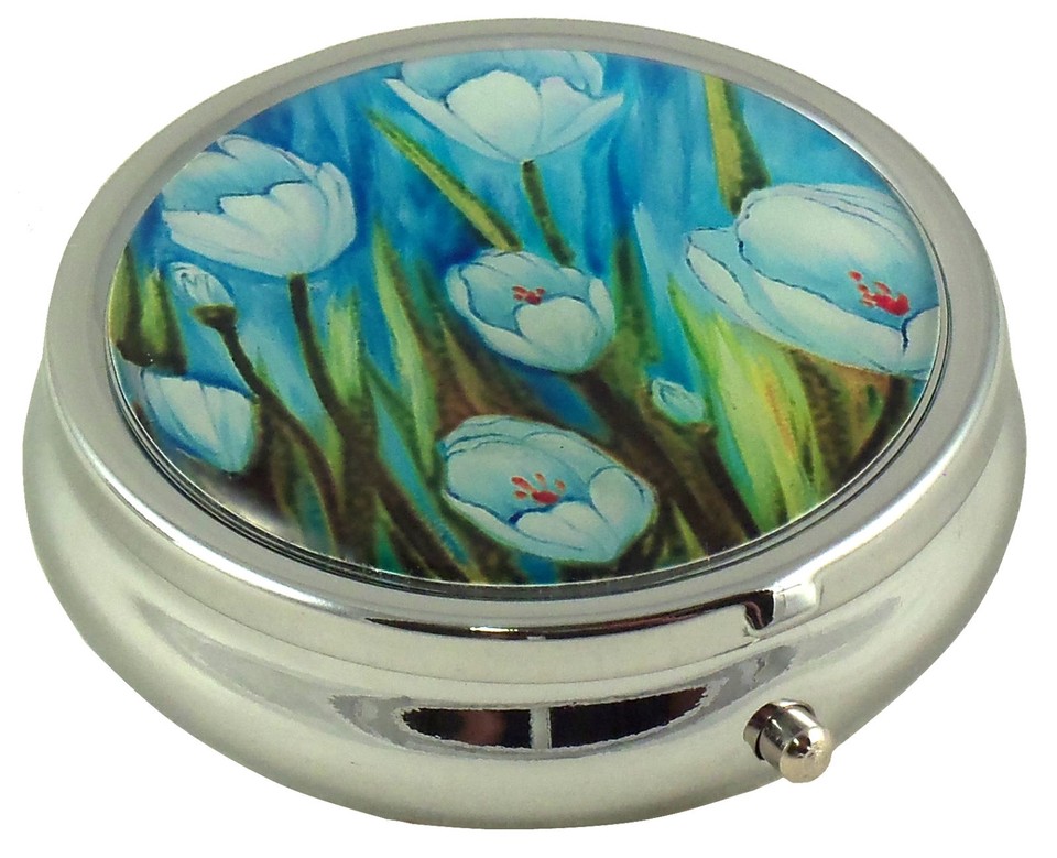 Pill Box For Purse Decorative Pill Case Pill Holder Mint Vitamin Metal ...