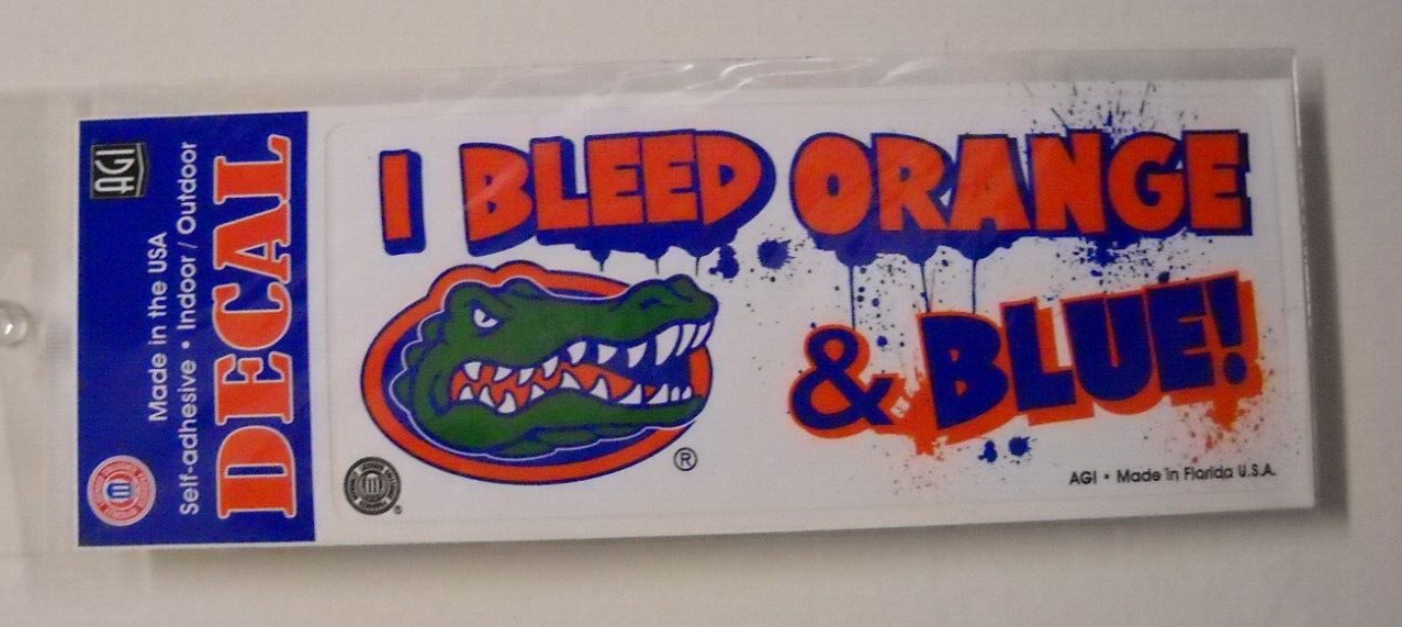 University of Florida I Bleed Orange and Blue Car Decal Bumper Sticker ...