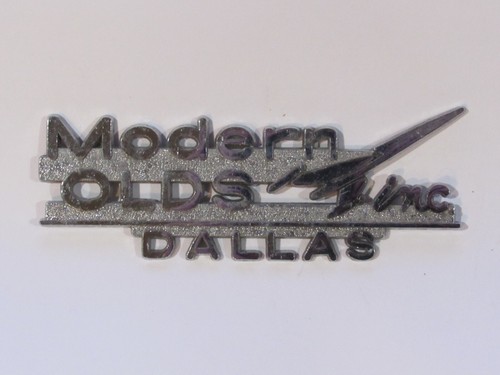 Vintage Modern Oldsmobile Dallas Texas Metal Dealer Badge Emblem Tag ...