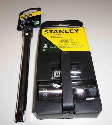 STANLEY 1/2" Drive Universal Joint & Adapter 1/2" to 3/8" 2 Pcs Set ...