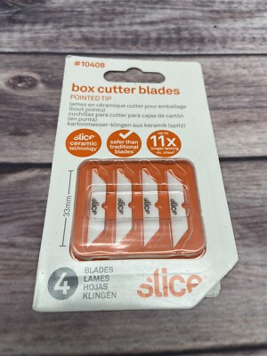 Slice Safety Box Cutter Blades Rounded Tip Ceramic Zirconium Oxide 4 ...