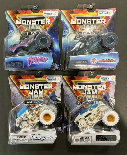 2021 Spin Master Monster Jam Gears & Galaxies Complete Set Of 4 Trucks ...