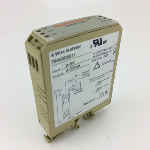 WEIDMULLER 7940005511 deciPak Input Loop Powered Isolator In 0-5V Out 4 ...