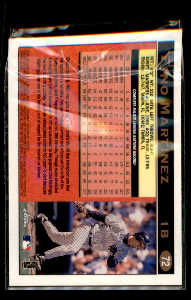 1997 TOPPS CHROME TINO MARTINEZ NEW YORK YANKEES #72 | eBay