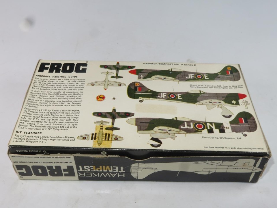 FROG Model Aircraft Kit F189 1/72 Hawker Tempest Unmade Black G Type ...