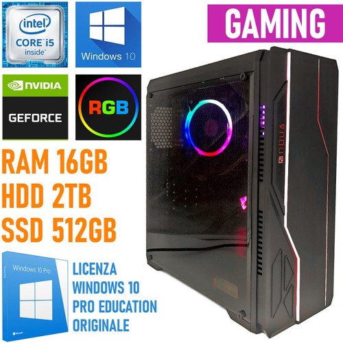 Assembled Gaming Computer RGB I5 8500T 16GB SSD 512GB + 2TB GEFORCE | eBay