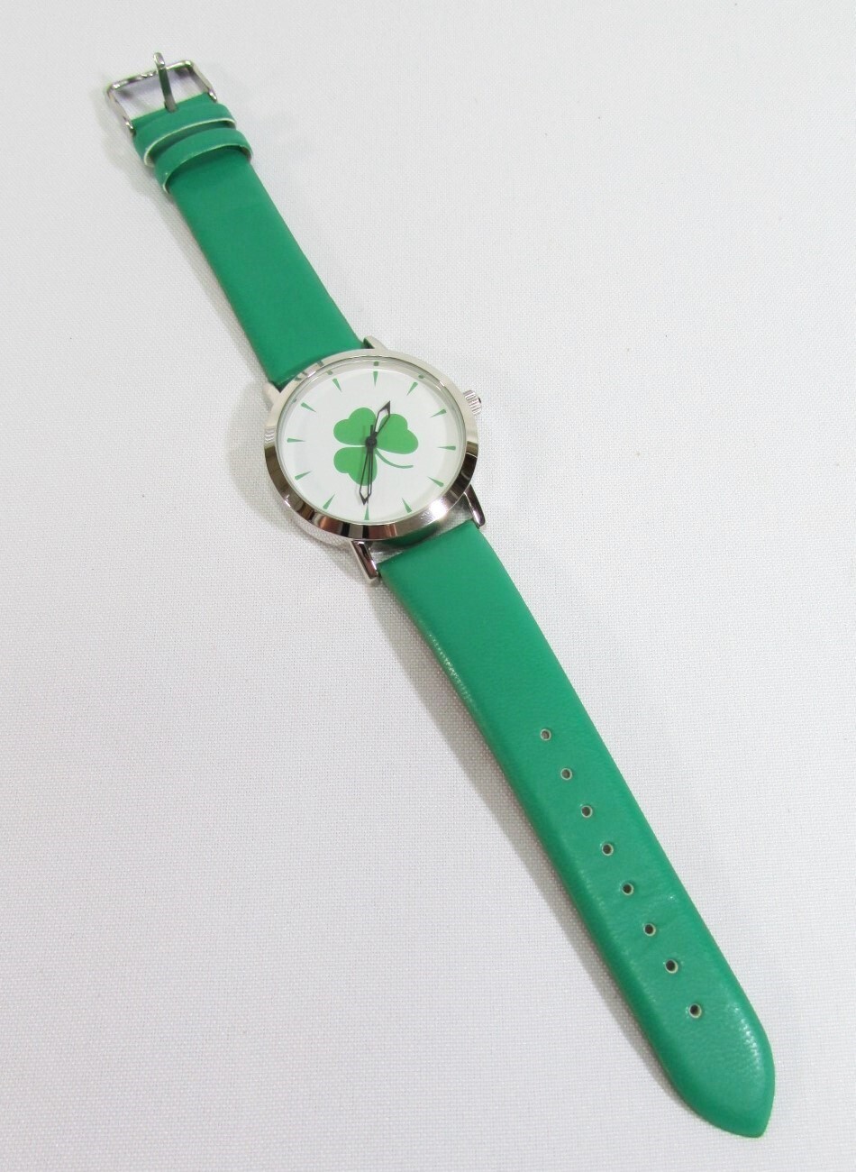 Shamrock Clover Leaf Watch Unisex Irish Wristwatch St. Patrick's Day ...