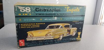 Vintage 1:25 AMT 1958 Chevrolet Impala 3 In 1 George Barris Model Kit ...