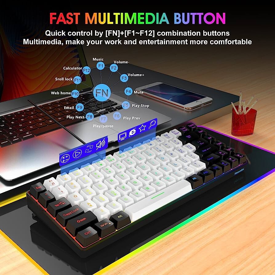 Snpurdiri 61-key RGB STREAMER GAMING KEYBOARD | eBay