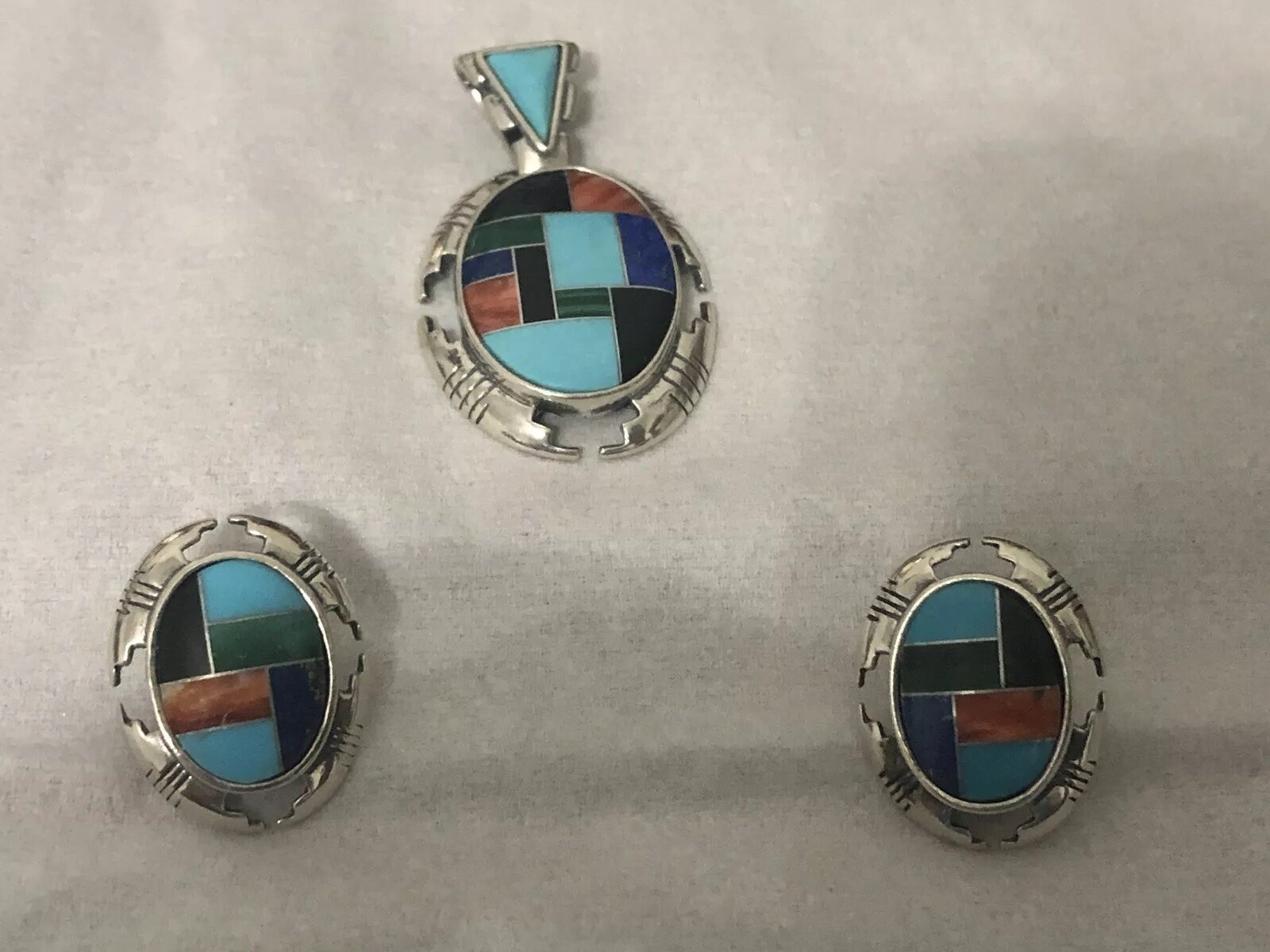 Carolyn Pollack Relios Sterling Silver Inlay Turquoise/Coral Earrings ...