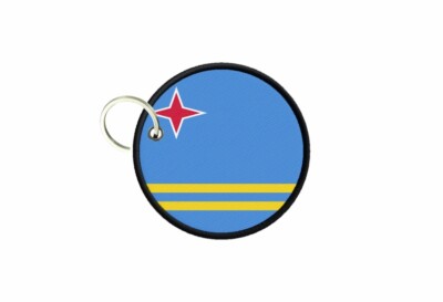 Keychain keyring print flag roundel circle aruba | eBay UK