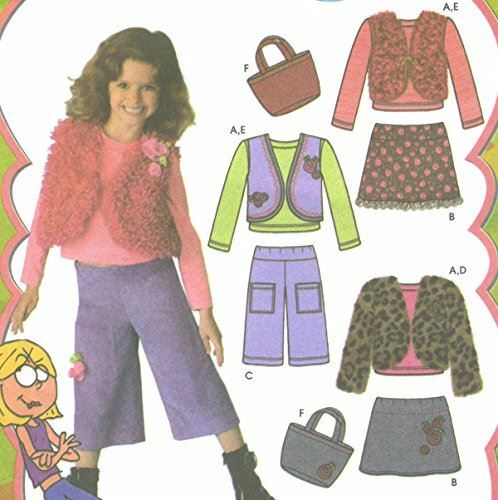 Simplicity Sewing Pattern 4410 Girls Childs Skirt Purse Vest Jacket Bag ...