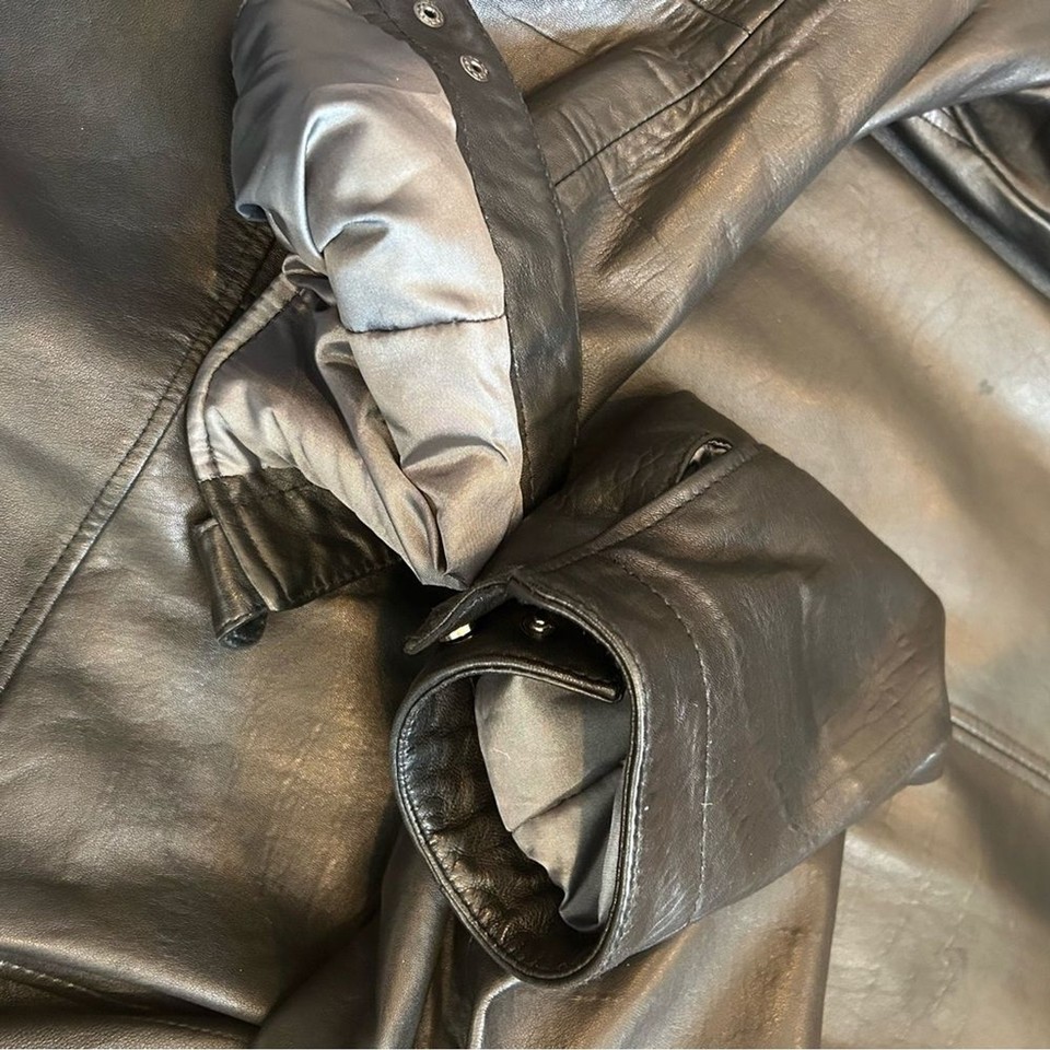 Collezione Men’s Black Genuine Leather Bomber Jacket 3XLT • Vintage ...