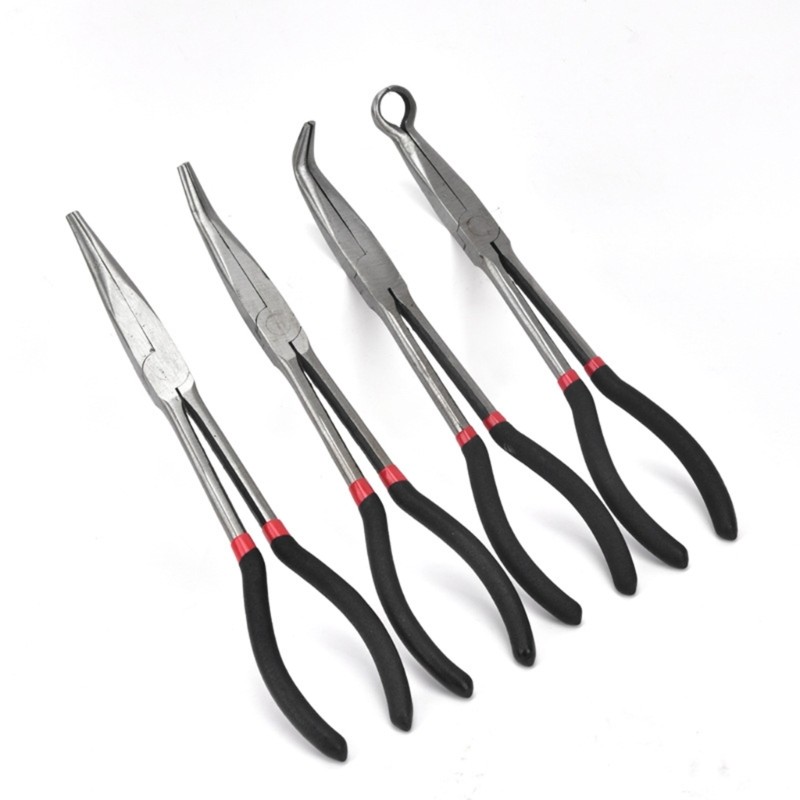 4pc Spark Plugs Plier Extended Reach Curved Jaw Plier For Electrical ...