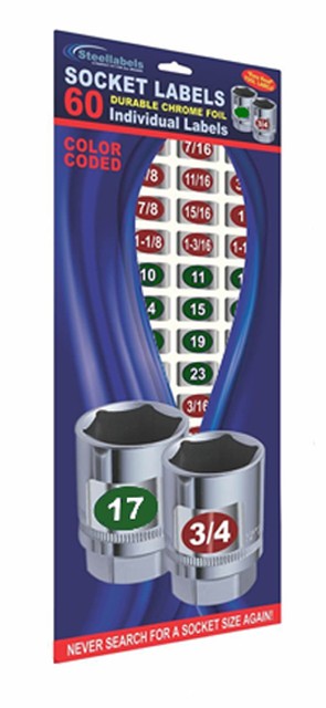 Chrome Socket Labels - Tough Chrome Foil Decals for Sockets and Tool ...