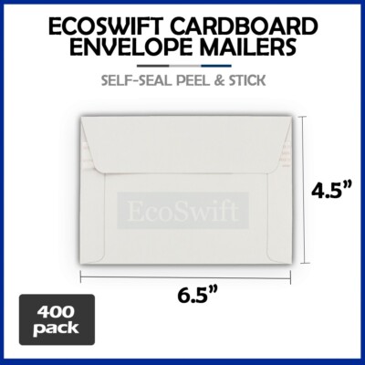 400 - 6.5 x 4.5 ECOSWIFT RIGID PHOTO SHIPPING FLATS CARDBOARD ENVELOPE ...