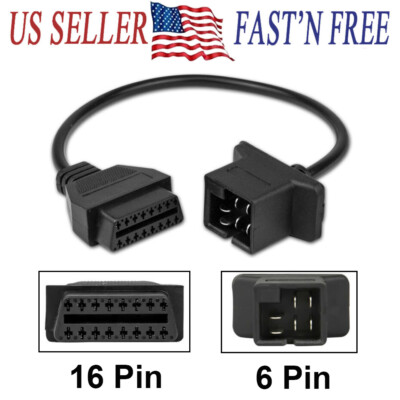 For Chrysler Jeep Dodge 6 Pin OBD to OBD2 Check Engine Adapter Cable ...