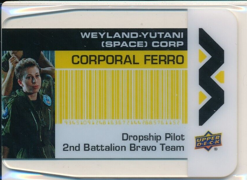 Upper Deck Aliens Weyland-Yutani Space Corp Corporal Ferro #WY-9 A2173 ...