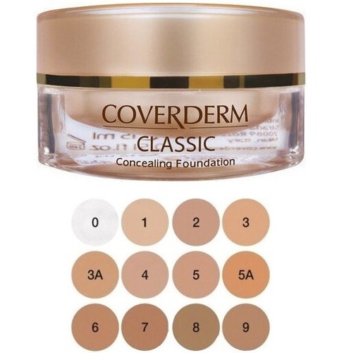 Coverderm Classic Waterproof Concealing Foundation Spf 30 In 12 Shades ...