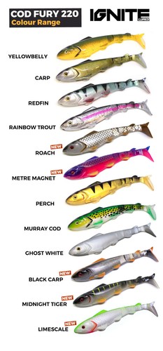 IGNITE Cod Fury 220mm - Premium Murray Cod Fishing Lure Soft Plastic ...