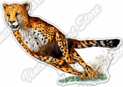 Running Cheetah Animal Wildlife Cat Car Bumper Vinyl Sticker Decal 5"X4 ...