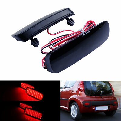 2x LED Bumper Reflector Brake Light Fit Citroen C1 C5 Peugeot 107 206 ...