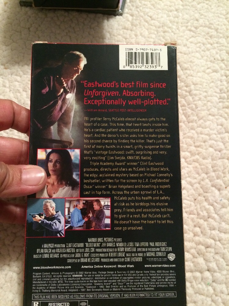 Blood Work (VHS, 2002) 85392323937| eBay