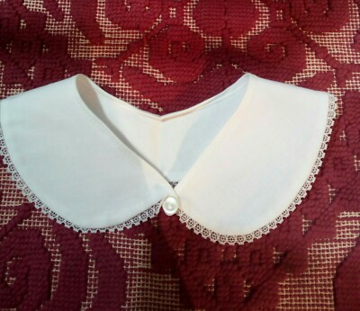 COLLETTO BIANCO ANNI 80 VINTAGE CON PIZZO FINALE | eBay