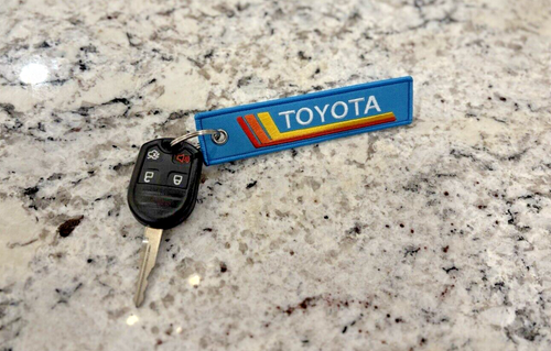 New Blue Retro Vintage Stripes TRD Racing Keychain Keys For Toyota - US ...