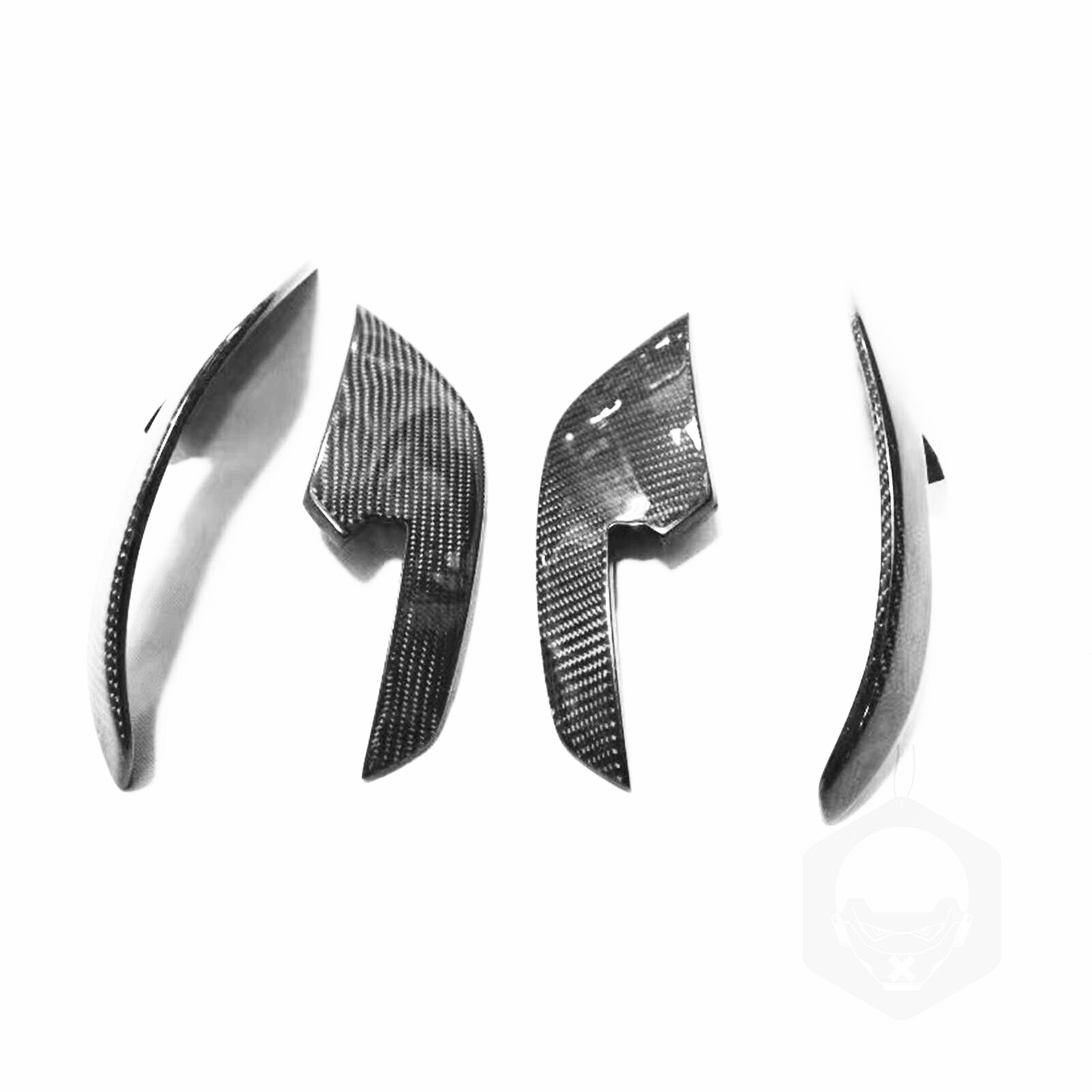 4x Carbon Fiber Front Bumper Side Canards Spoiler Fins For Audi A6 RS6 ...