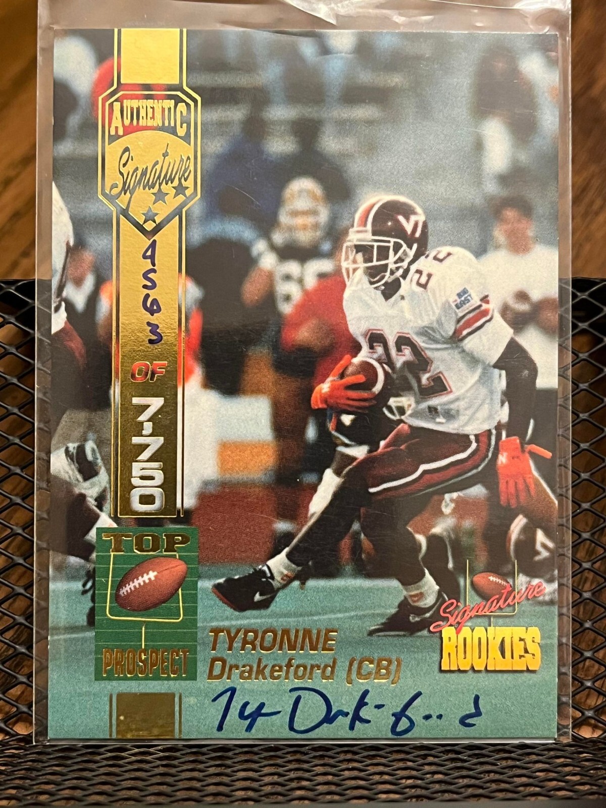 TYRONNE DRAKEFORD 1994 SIGNATURE ROOKIES AUTHENTIC VA TECH AUTOGRAPH ...