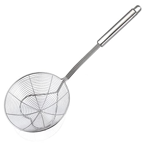 Spider Skimmer Strainer Ladle Deep Frying Chinese Spoon and Stainless ...