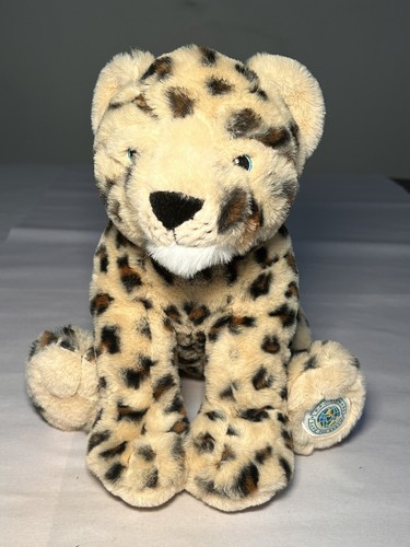 FAO Schwarz Realistic Cheetah Leopard Cub Plush 11” Stuffed Animal Soft ...