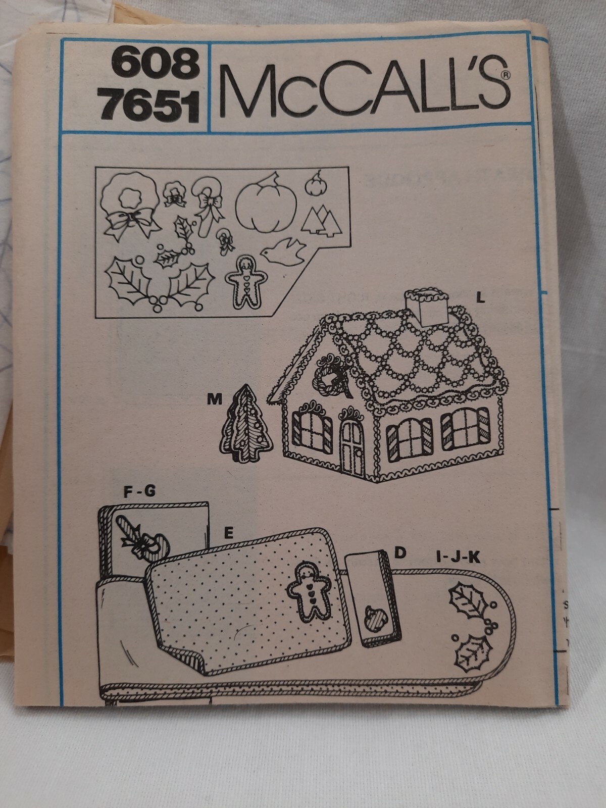 80's McCall's Sewing Pattern 7651 Holiday Decor Table Setting Christmas ...