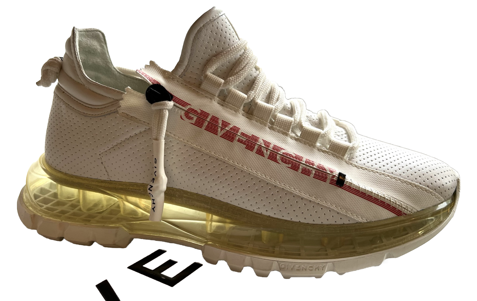 GIVENCHY Spectre Low Runner Side Zip Sneakers White/ Red Leather EU 39. ...